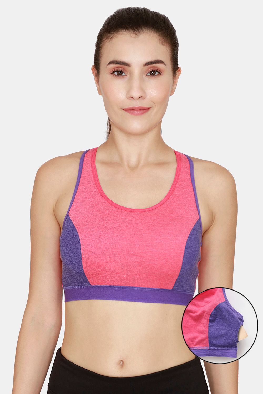 Buy Rosaline Cotton Rich Sports Bra With Removable Pads - Azalea at Rs ...