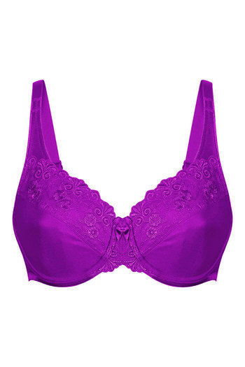 Buy Triumph Embroidered Lace Top Cup Bra with Re-inforced Strap-Purple ...