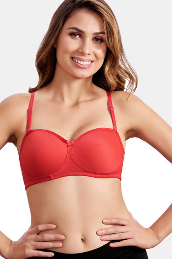 Buy Maroon Clothing Double Layered Non Wired Medium Coverage Bralette