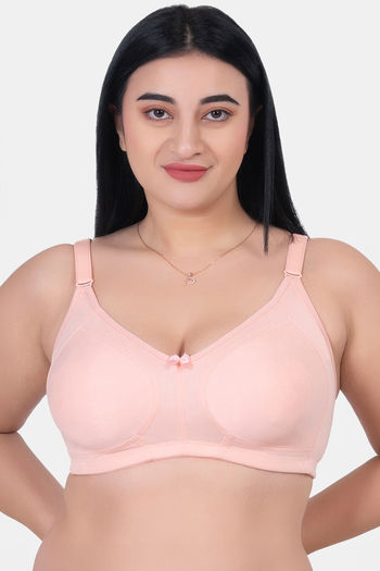 Buy Komli Double Layered Non Wired Full Coverage Minimiser Bra Peach