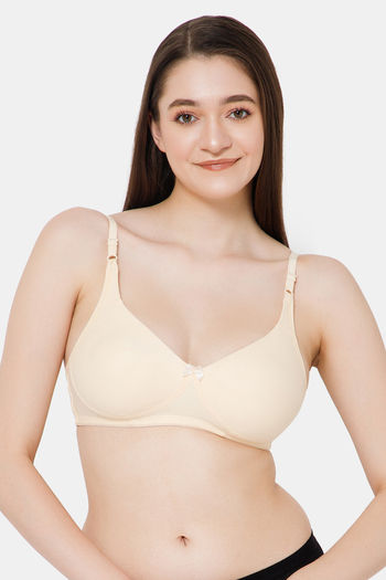 Buy Lady Lyka Single Layered Non Wired Medium Coverage T-Shirt Bra - Skin at Rs.349 online | Bra ...
