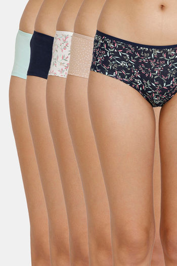 Buy Marks & Spencer Medium Rise Three-Fourth Coverage Bikini Panty - Navy Mix at Rs.999 online ...