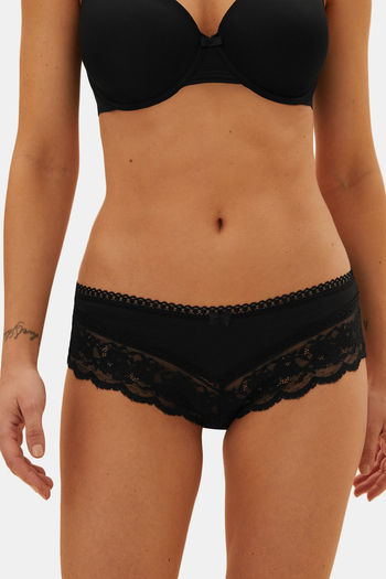 Buy Marks & Spencer Medium Rise Half Coverage Thong - Black at Rs.499 online | Panties online