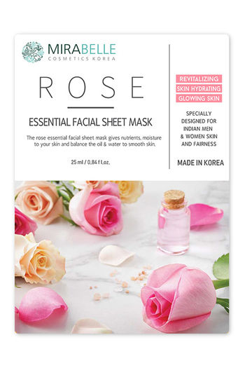 Buy Mirabelle Korea Rose Essential Facial Sheet Mask - 25 ml at Rs.129 ...