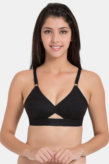 Buy Souminie Double Layered Non Wired Full Coverage Blouse Bra Black