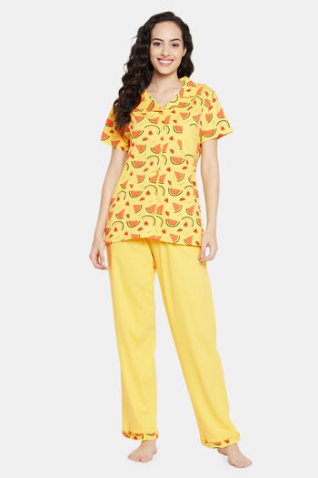Buy Clovia Cotton Pyjama Set (Pack of 2) - Yellow at Rs.2999 online ...