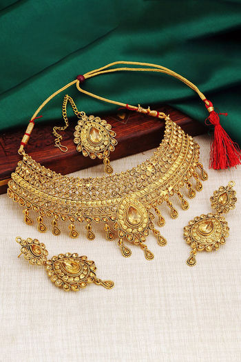 Gold plated choker necklace online store