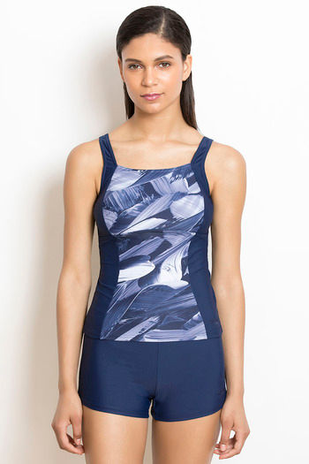 Buy Speedo Padded Tankini Set- Navy N Print at Rs.2799 online | Swim ...