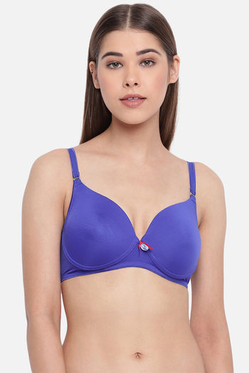 Buy Enamor Padded Non Wired High Coverage T Shirt Bra Sapphire At Rs