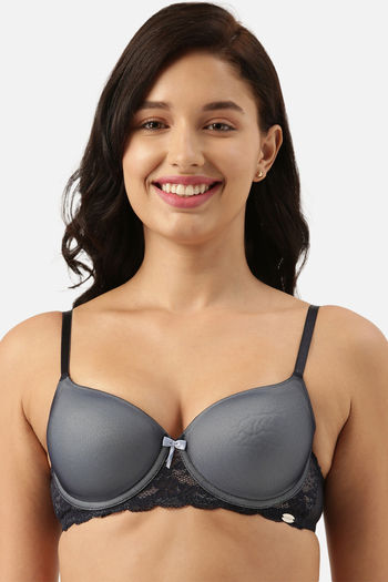 Buy Enamor Padded Wired Medium Coverage T Shirt Bra Lapisblue At Rs