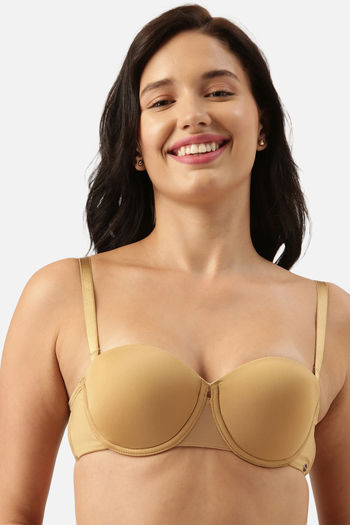 Buy Enamor Padded Wired Medium Coverage Super Support Bra Tan At Rs