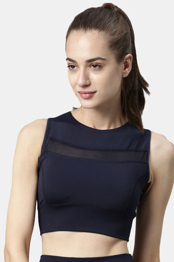 Buy Enamor Medium Impact Sports Bra - Navy at Rs.1349 online ...