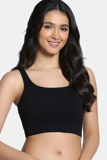 Buy Zivame Padded Non Wired Full Coverage Bralette Bra - Black at Rs ...