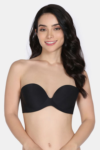Buy Zivame Padded Non Wired Low Coverage Stick On Bra Black at Rs.1116 online Bra online