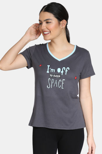 Buy Zivame Starstruck Butter-Soft Poly Knit Top - Black at Rs.225 ...