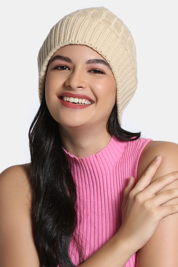 Buy Zivame Knitted Beanie - Skin at Rs.240 online | Accessories online