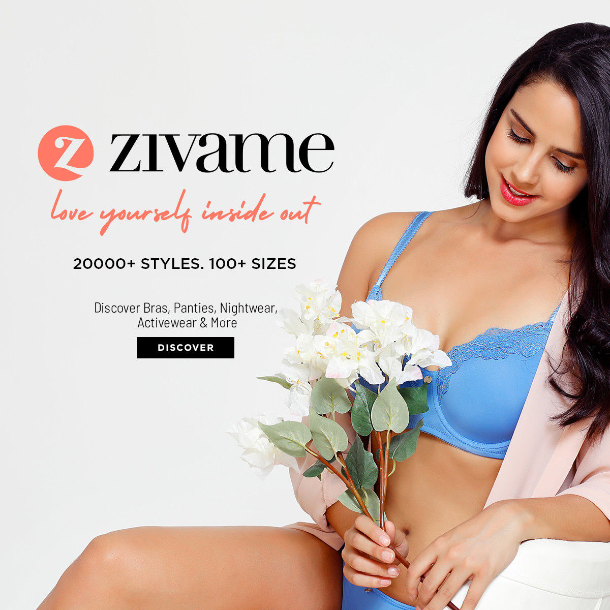 Buy Zivame Non Stretch Jacquard Bra with Side Panel at Rs.385 online | Bra online
